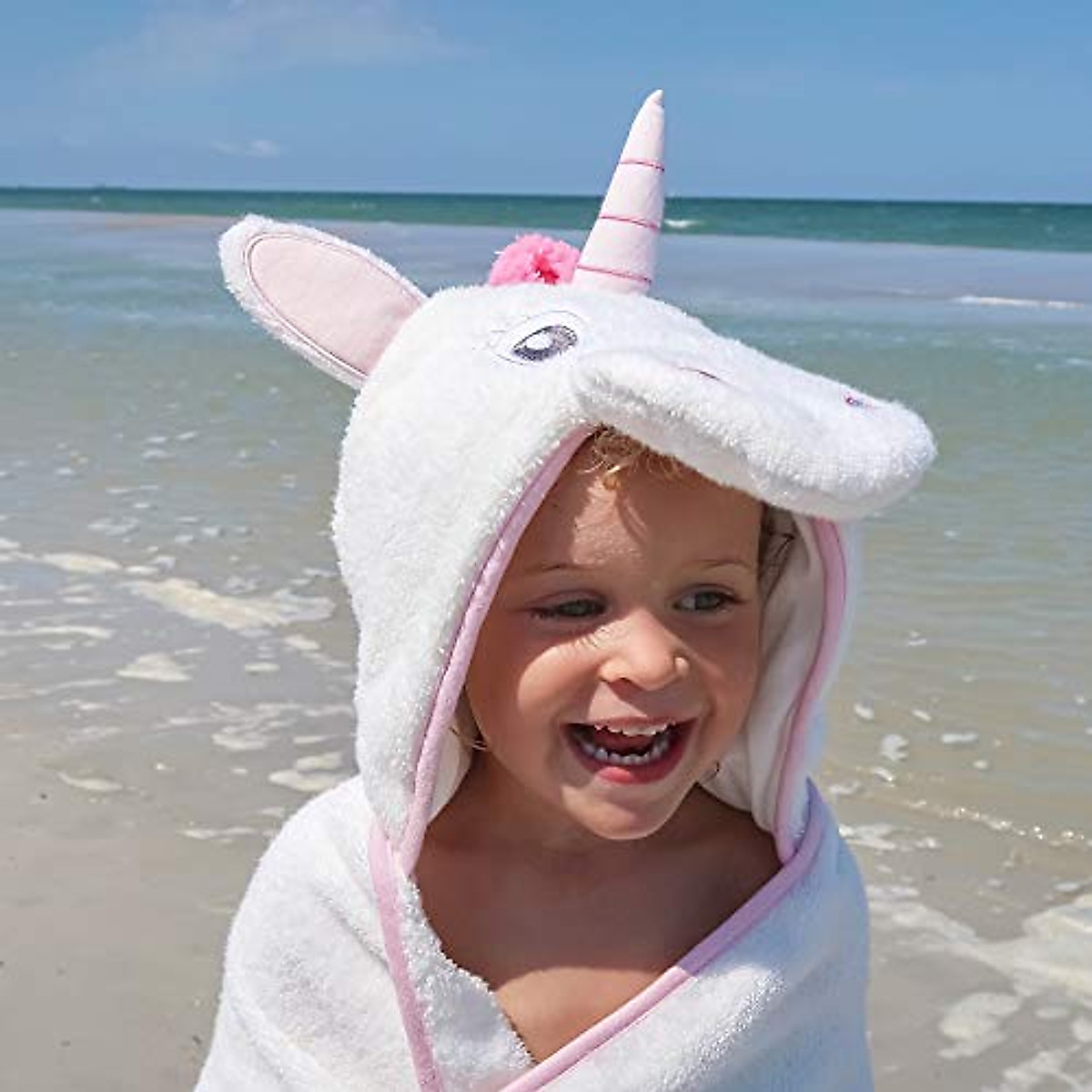 Little Tinkers World Premium Hooded Towel for Kids | Unicorn Design | Ultra Soft and Extra Large | 100% Cotton Bath Towel with Hood for Girls