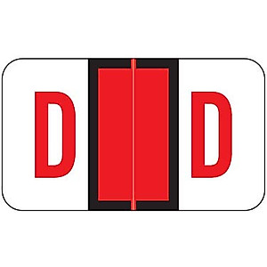Doctor Stuff - File Folder Labels, Alphabet Letter D, Ringbook Sheets, POS 3400 - POAM Series Compatible Alpha Stickers, Red, 15/16" x 1-5/8", 240 Labels per Pack