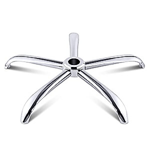 Sytopia Office Chair Base, 28 Inch Office Chair Base Replacement with Reinforced Metal Legs (2200Lbs), Chair Bottom Part for Most Chairs, Universal Gas Cylinder and Caster Sockets (Polished Steel)