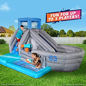 Hasbro Super Soaker Mega Battle Carrier Bounce House – Inflatable Pool Aircraft Carrier Water Park for Epic Summer Water Battles