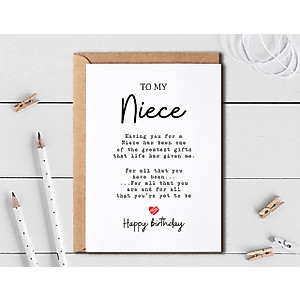 To My Niece - Niece Birthday Card - Niece Is The Greatest Gifts In My Life - Birthday Card For Niece - Gift For Niece Card- Christmas Gifts For Niece