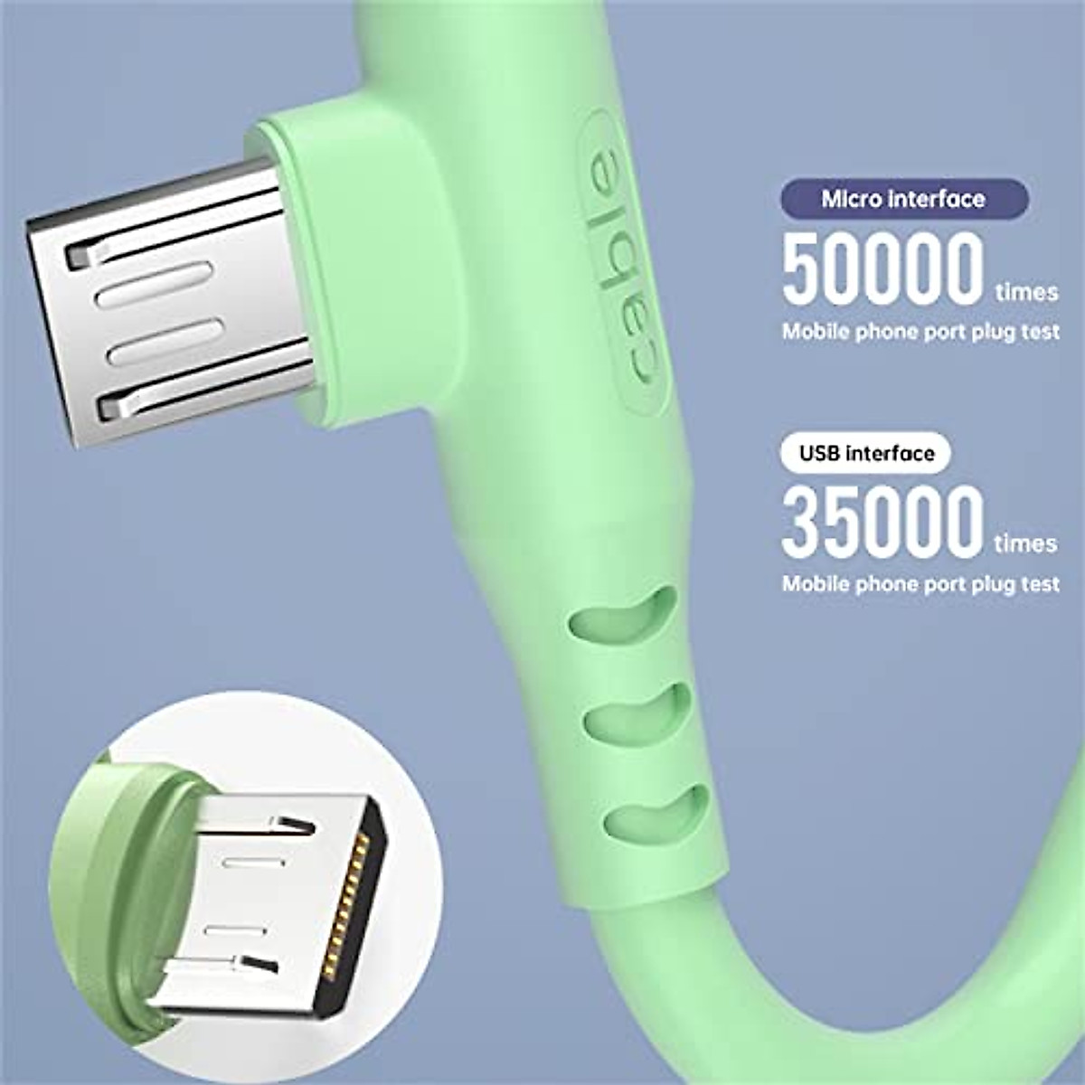 BGNTBUK Type C Extension Cable 10ft USB Cable Right Angle 90° Elbow Liquid Micro USB 3A Fast Charging Cable Charging Cables for Products 10ft