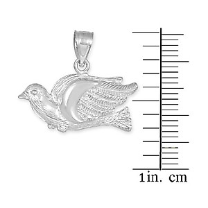 Claddagh Gold 925 Sterling Silver Flying Dove Pendant