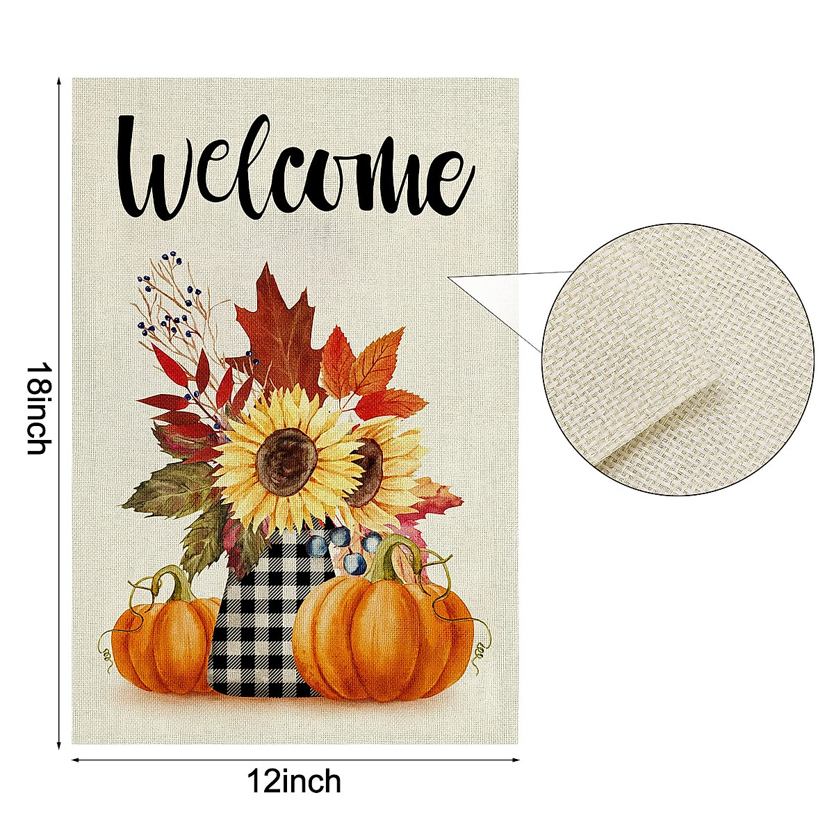Fall Garden Flag, Fall Decorations For Home Garden Outdoor Flags Farmhouse Decor Welcome Yard Flags, Seasonal Garden Flags Thanksgiving Garden Flag Holiday Outdoor Fall Decor 12×18 Inch