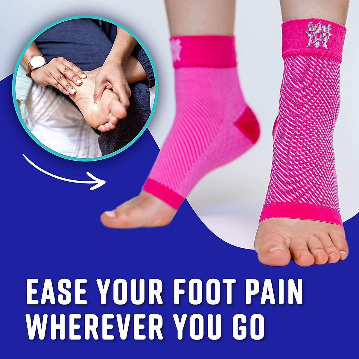 Bitly Plantar Fasciitis for Women & Men Socks Foot & Ankle Compression Sleeve, Nude, XL