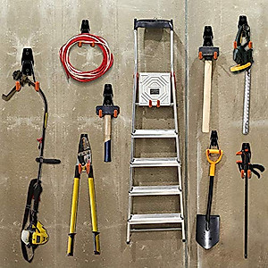 SMARTOLOGY 10 Packs Heavy-Duty Garage Wall Hooks and 11 Extension Cord Storage Straps Set