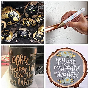 Overseas Permanent Paint Pens Black Markers - 2 Pack Single color Oil Based Paint Markers, Medium Tip, Quick Drying and Waterproof Marker Pen for Metal, Rock Painting, Wood, Plastic, Canvas, Mugs