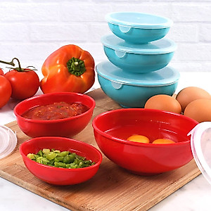 Hutzler Elliptical Set prep bowls, 2 oz, 4 oz, 8 oz, Turquoise, 3580