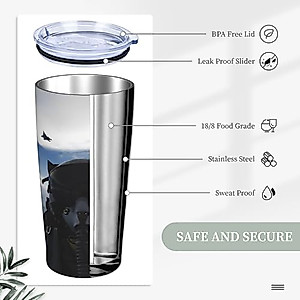 20oz Insulated Tumblers with Lids and Straws Awesome Fighter Pilot Stainless Steel Coffee Tumbler Cup Double Wall Vacuum Travel Coffee Mugs for Home, Office, Outdoor