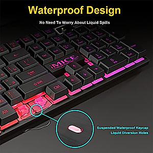 Gaming Keyboard Wired Gamer keyboards With RGB Backlit 104 Rubber Keycaps