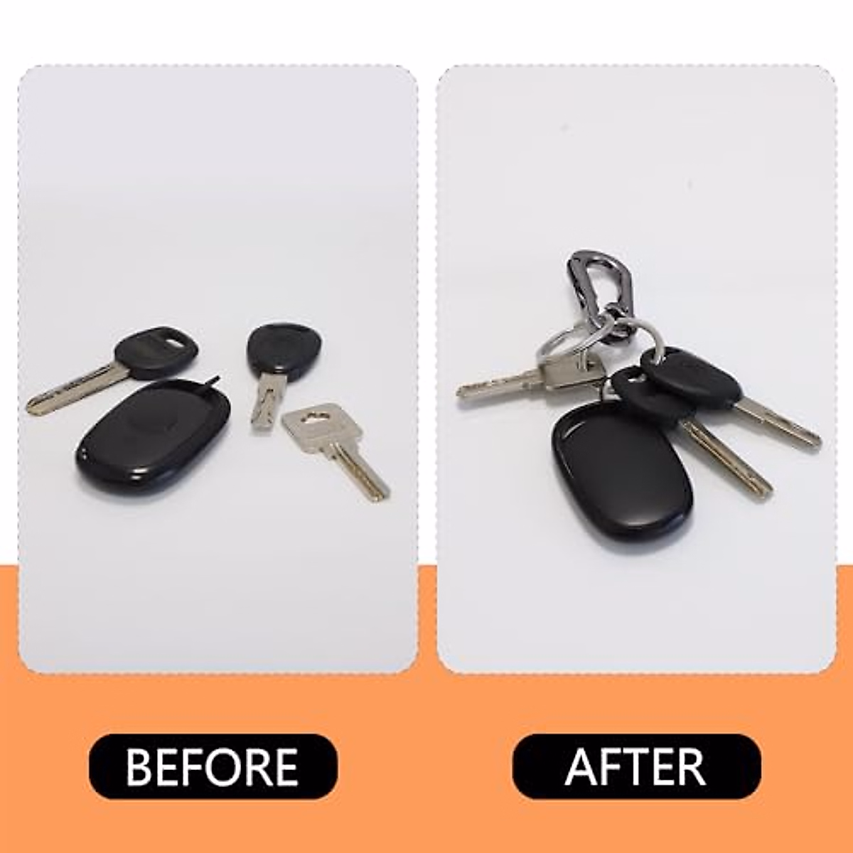 Anewsun Keychain 3 Pieces Metal Car Fob Key Chain Holder Clip, Carabiner Key Chain Ring Holder for Belt, Quick Release Keychain Clip for Men & Women, Gunmetal…