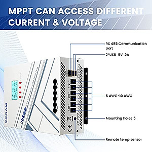 MPPT Solar Charge Controller 100A 12V 24V 48V Auto,Max Input 150V PV Solar Panel Regulator Fit Common Negative Ground,Solar Panel Charging Generator for AGM Gel Sealed Flooded Lithium Battery