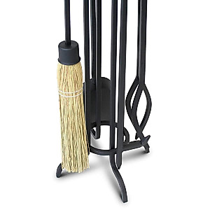 NAPA FORGE, Black Pilgrim Home and Hearth 19004 Arts and Crafts Fireplace Tool Set, 29″, 16 lbs