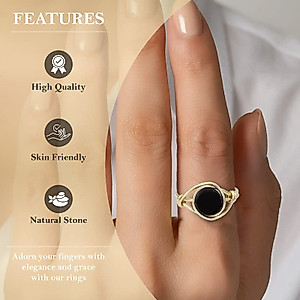 Ardonn Black Onyx Ring for Women - Unique Handmade Gold Filled Emphasizing the Stylish and Versatile Natural - Comfortable and Stylish Gemstone Ring 925 for birthdays and anniversaries (6)