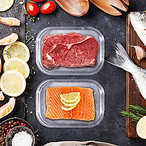 KINGHON Refrigerator Deli Meat Container - Stackable Bacon Holder with Airtight Lid and Serving Tongs - Food Storage Organizer for Cold Cuts, Cheese.