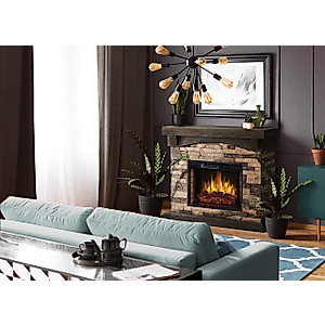 Muskoka 42" Sable Mills Tan Faux Stone Mantel Electric Fireplace