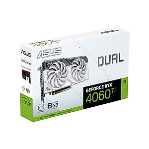 ASUS Dual GeForce RTX™ 4060 Ti White Edition 8GB GDDR6 (PCIe 4.0, 8GB GDDR6, DLSS 3, HDMI 2.1, DisplayPort 1.4a, Axial-tech Fan Design, 0dB Technology, and More)
