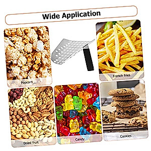 HEMOTON 4pcs French Fries Shovel Metal Pooper Scooper Popcorn Machine Popcorn French Fry Scoops Utility Scoop Ice Scooper Coffee Beans Scoop French Fries Bagging Shovel Kitchen Supplies