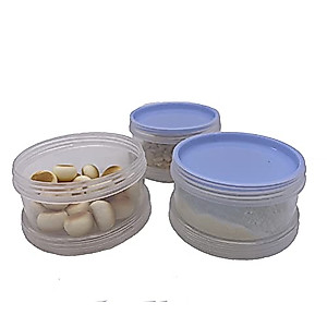 Non-Spill Milk Powder Dispenser/Storage Container, Blue (2pcs)- 5 Compartments