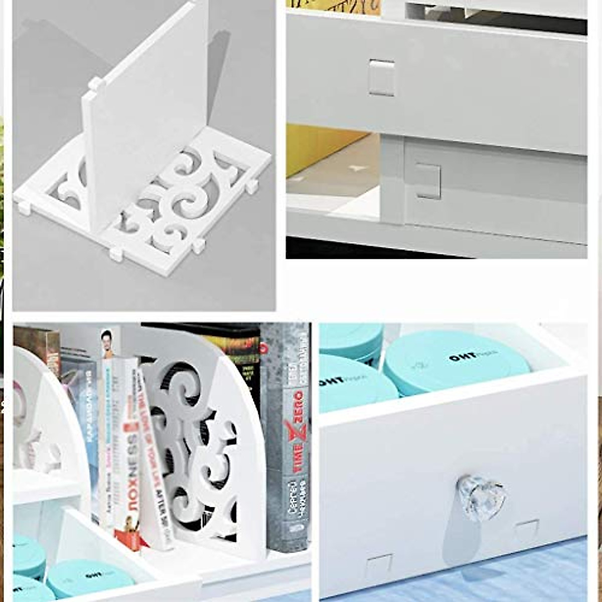 GELTDN Bookshelf Simple and Desk Simple Assembly Storage Shelf Environmental Protection Material, Waterproof and , No Odor