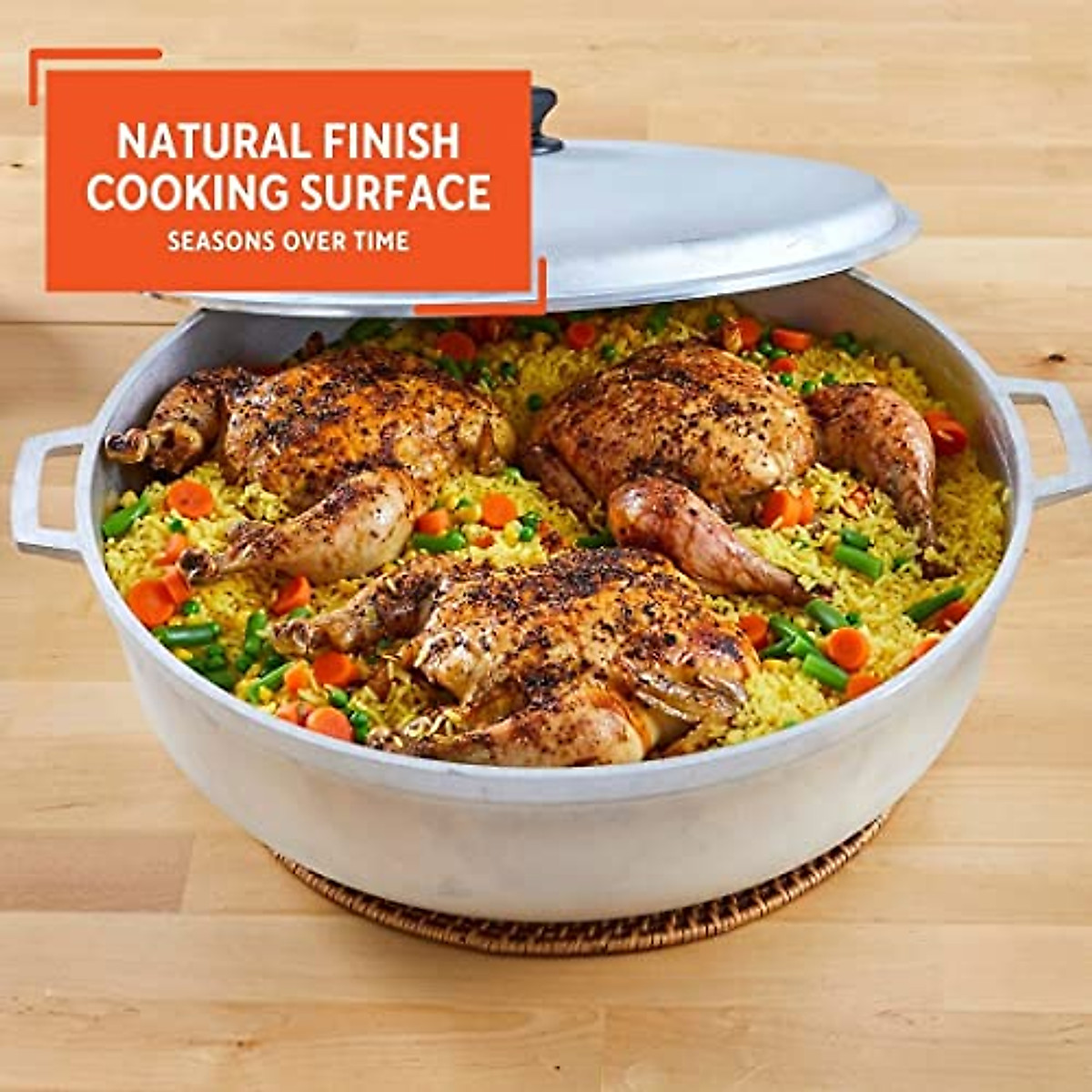 IMUSA USA 11.6Qt Jumbo Traditional Colombian Caldero, 11.6 Quart, Silver