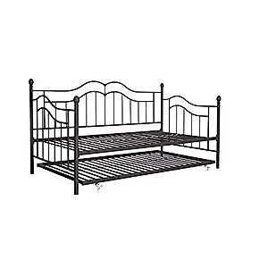 DHP Tokyo Daybed and Trundle with Metal Frame, Twin Over Twin Size, Brushed Bronze
