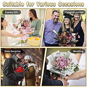 20 Sheets Flower Wrapping Paper, Waterproof Floral Bouquet Wrapping Paper Gold Edge Korean Florist Bouquet Supplies for DIY Crafts Packaging Bouquet Wedding Birthday Gift, 22.8x22.8 inch (Black)