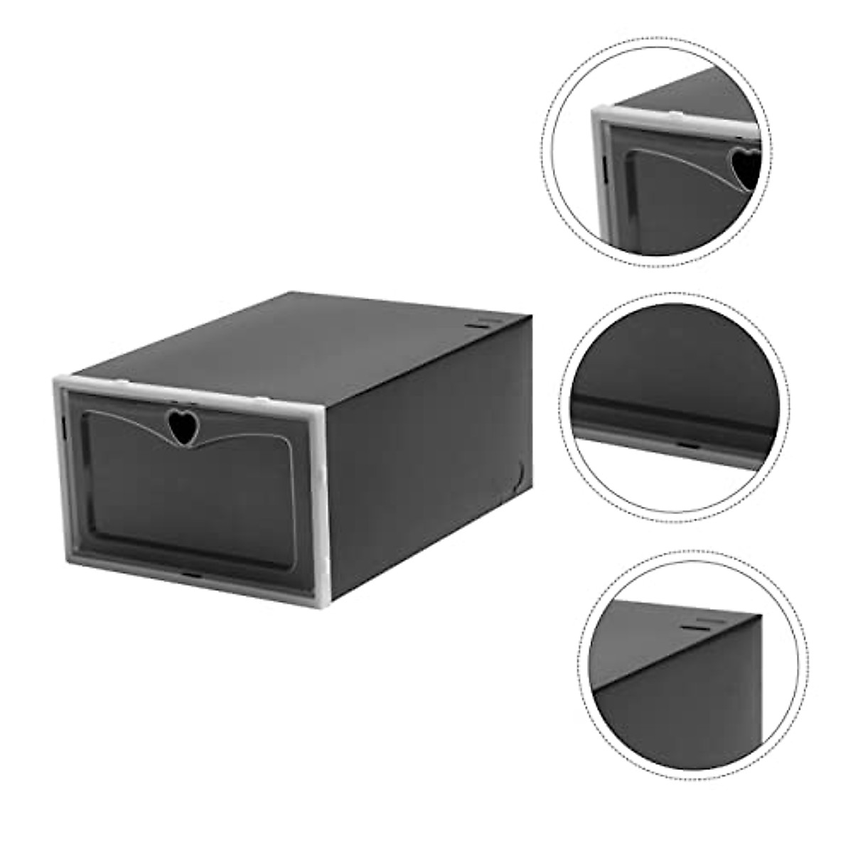 Holibanna 6pcs Boxes Sneakers Storage Box Clear Plastic Containers Clear Container Plastic Storage Containers for Clothes Clear Shoe Organizer Shoe Box Organizer Drop Front Shoe Box Black Pp