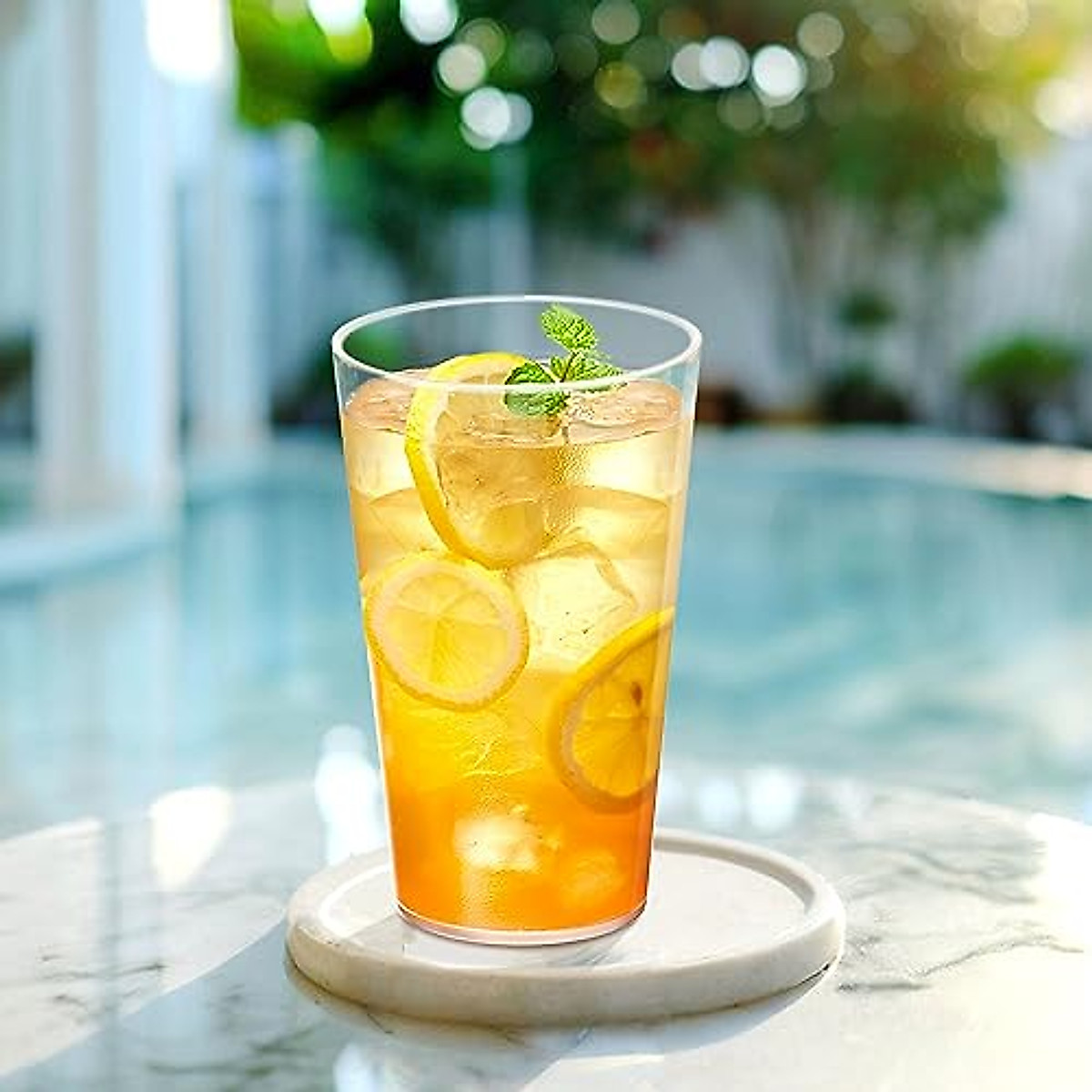 Amazing Abby - Cafely - 24-Ounce Plastic Tumblers (Set of 8), Plastic Drinking Glasses, Restaurant-Style Tumblers, Commercial-Grade Cups, Stackable, BPA-Free, Shatter-Proof, Dishwasher-Safe, Clear