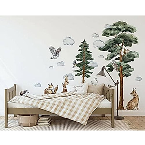 Woodland Forest Animals Big Wall Stickers Nursery Decoration Bedroom Removable Decals