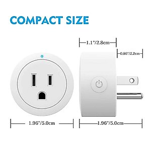Amysen Smart Plug ,Compatible with Alexa Only ,Smart Outlet Bluetooth Mesh,Simple Setup with One Voice Command , Remote Control and Voice Control, ETL & FCC Certified, 4 Pack