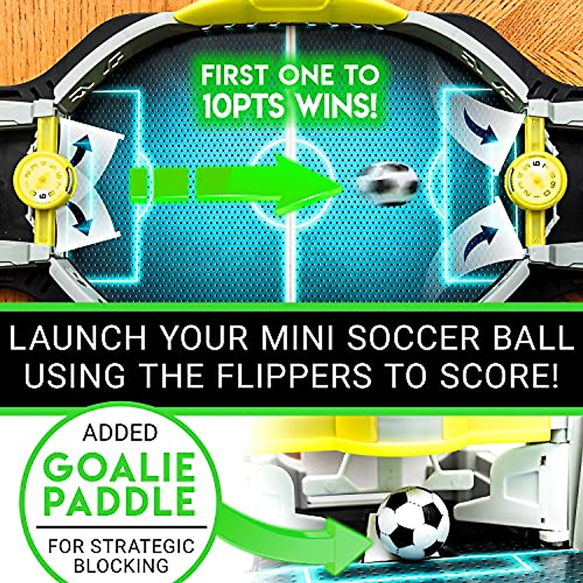 Franklin Sports Mini Tabletop Soccer Shootout Game - Arcade Style Soccer Table Game for All Ages- Electronic LED Scoreboard and Sounds