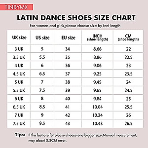 TINRYMX Women Ballroom Practice Shoes Standard Modern Teaching Professional Performance Latin Salsa Dance Shoes,US 5.5
