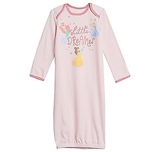 Disney Princess Newborn Baby Girls 3 Pack Long Sleeve Swaddle Sleeper Gowns Disney Princesses 0-6 Months