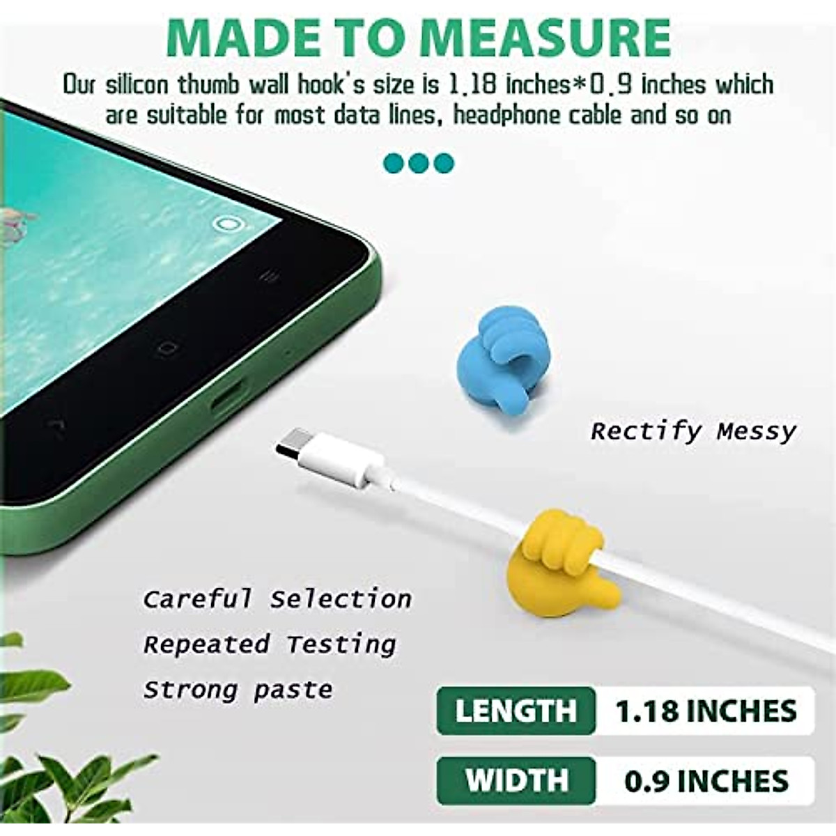 Lehirsy Silicone Thumb Wall Hook, 28 Pcs Creative Adhesive Thumb Cable Clip Key Hook Wall Hangers, Hanging Self Adhesive Hook, Multifunctional Nails-Free Utility Hooks Desk Wire Management Storage