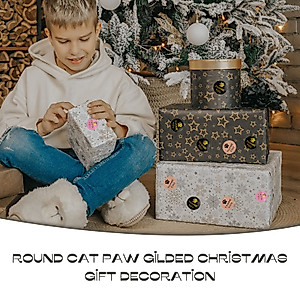 BLMHTWO 1500 Pieces Thank You Stickers for Packaging, Thank You Stickers Small Business Hot Stamping/Kraft Paper 1inch Cat Paw Party Gift Envelope Seals Birthday Gift Box