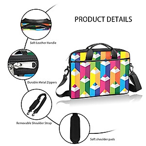 Stationery Colorful Laptop Computer Bag Waterproof Shoulder Messenger Bag 13-15 inch Durable Laptop Tote Bag with Shoulder Strap Handle Lightweight Crossbody Briefcase