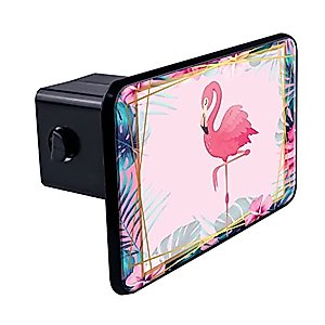 Trailer Hitch Cover Tube Cover Plug Cap Fits 2 Inch Receivers for Toyota Ford Jeep Chevrolet Nissan Dodge Ram Porsche Mercedes Ranger for Rectangular Flamingo Tow Hitch Cover car/Truck/SUV Trailer 2"