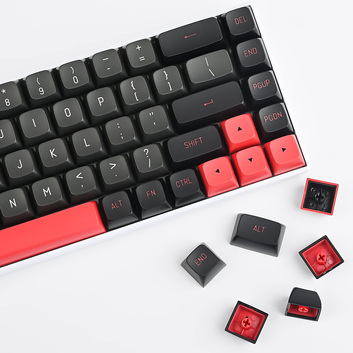 Mosptnspg 160 Evil Dolch Full Key Cap Group, CSA Profile Custom Keycaps PBT Double Shot ANSI Layout Keyboard for Cherry/Gatron MX Switches Mechanical Gaming Keyboards(Durge Black)