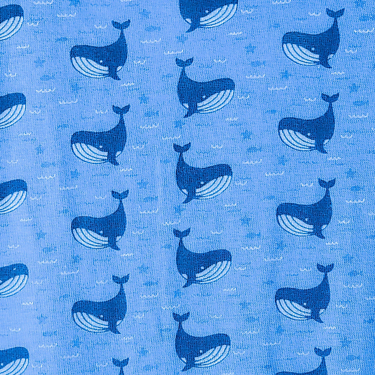 Henley Romper - Fin Whale on Blue 100% Pima Cotton 12-18 Months or 26-29 lb