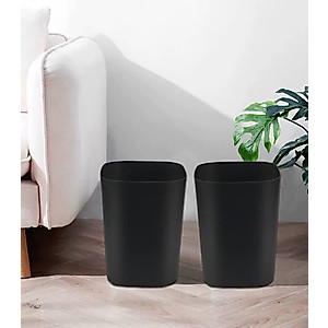 Besli 2 Gallon Small Trash Can Garbage Can Wastebasket for Bathroom Bedroom Kitchen Office (Black, 2 Pack)