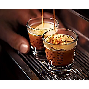 Shot Glasses Measuring cup Espresso Shot Glass Liquid Heavy Glass Wine Glass 2 Pack 26-Incremental Measurement 1oz, 6 Tsp, 2 Tbs, 30ml (Black and Red)