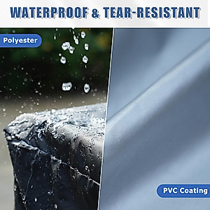 XIZZI Patio Furniture Covers Square Table and Chair Cover-210D Black Silver Coated Waterproof Outdoor Sectional Sofa Set Cover Fits up to 110"L x 84"W x 28"H,Black