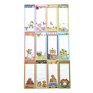 The Lakeside Collection Set of 12 Magnetic List Pads - Notepads for Fridge - Holidays, Set of 13