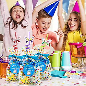 AFZMON Butterfly Drinking Straws 24 PCS Butterfly Party Favors with 2 Cleaning Brush Birthday Party Supplies Long Plastic Straw Girls Party Decorations