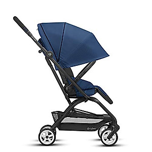 CYBEX Eezy S Twist 2 Stroller, 360° Rotating Seat, Parent Facing or Forward Facing, One-Hand Recline, Compact Fold, Lightweight Travel Stroller, Stroller for Infants 6 Months+, Navy Blue