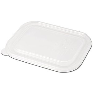 World Centric PLA Lids for TRSC60 Fiber Containers, 7.8 x 10.2 x 0.5, Clear, Plastic, 400/Carton