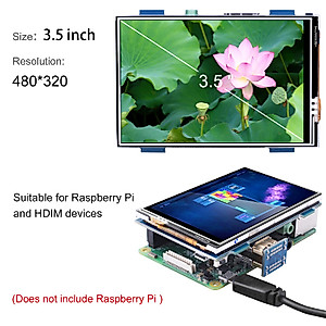 Kuman for Raspberry PI 3 Generation TFT Touch Screen, Kuman 3.5 inch TFT LCD Display Monitor Support All Raspberry PI System, Video Movie Play, Arcade Game, HDMI Audio Input SC6A (3.5 inch HDMI RPI Screen)