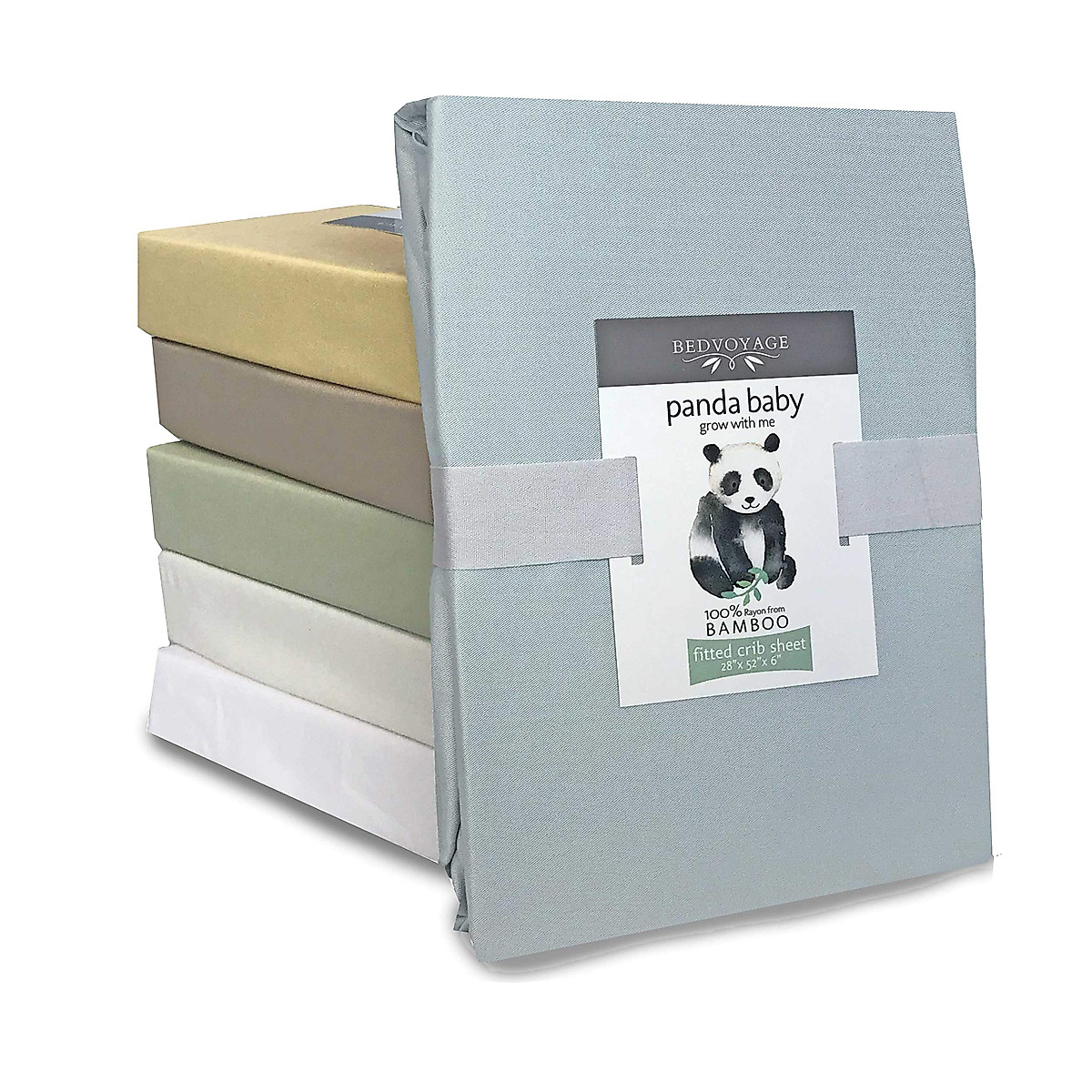BedVoyage Panda Baby viscose from Bamboo Fitted Crib Sheet Ivory