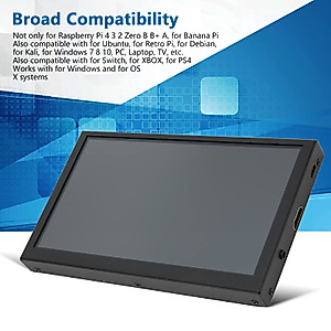 7 Inch IPS LCD Capacitive Touch Screen, Portable Small Monitor 1024 x 600 HDMI Display, 60Hz, 170° Full View,Compatible for Raspberry Pi 4 3 2 0 B A,for Windows 7 8 10